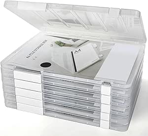 Amazon.com: Acrux7 6 Pack Plastic File Storage Cases, Thin Transparent ...