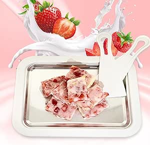 Ice Cream Roller Maker Pan with 2 Spatulas Quick Production DIY ...