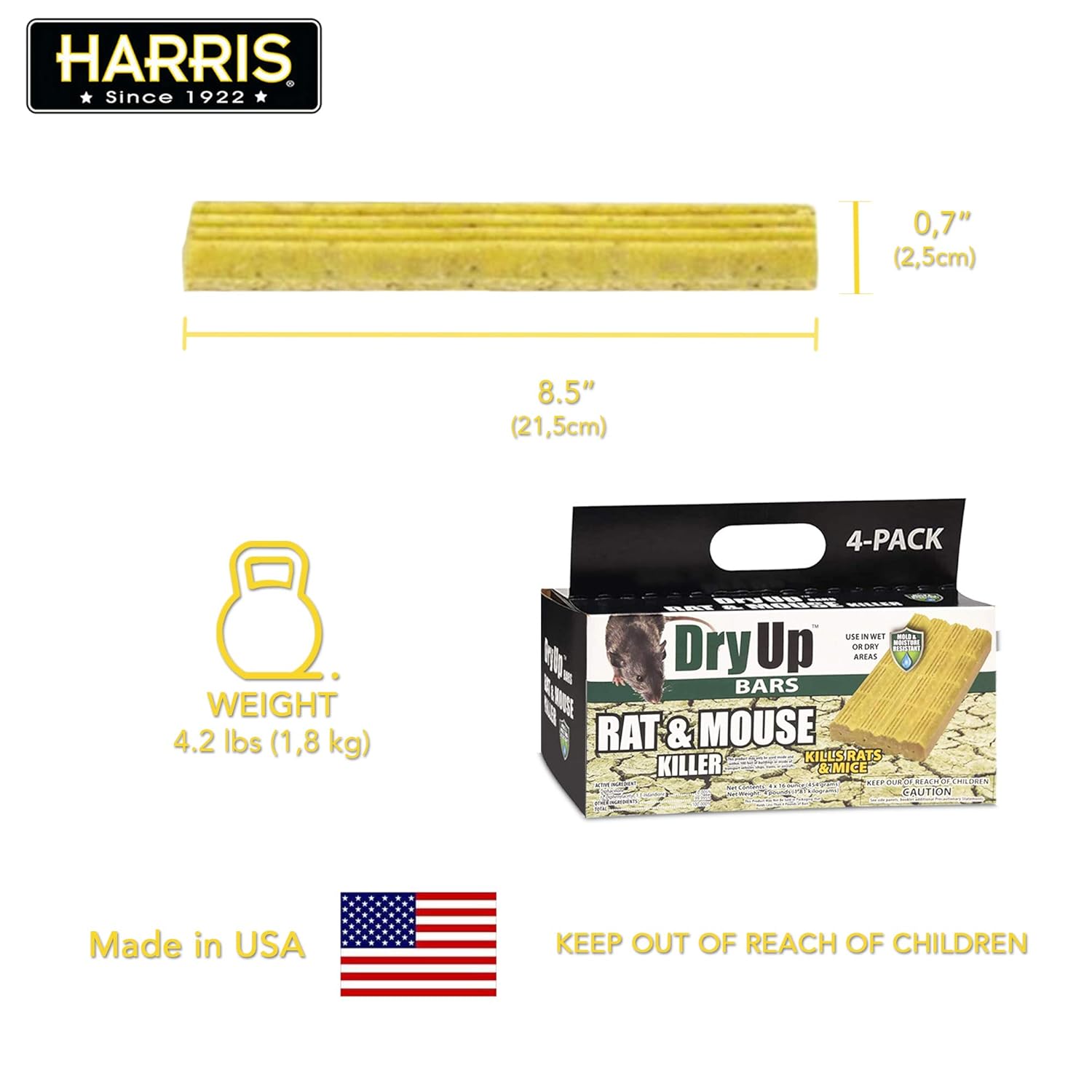 Buy Dry-Up Mouse and Rat Killer, Bait Block Bars for Indoor and Outdoor ...