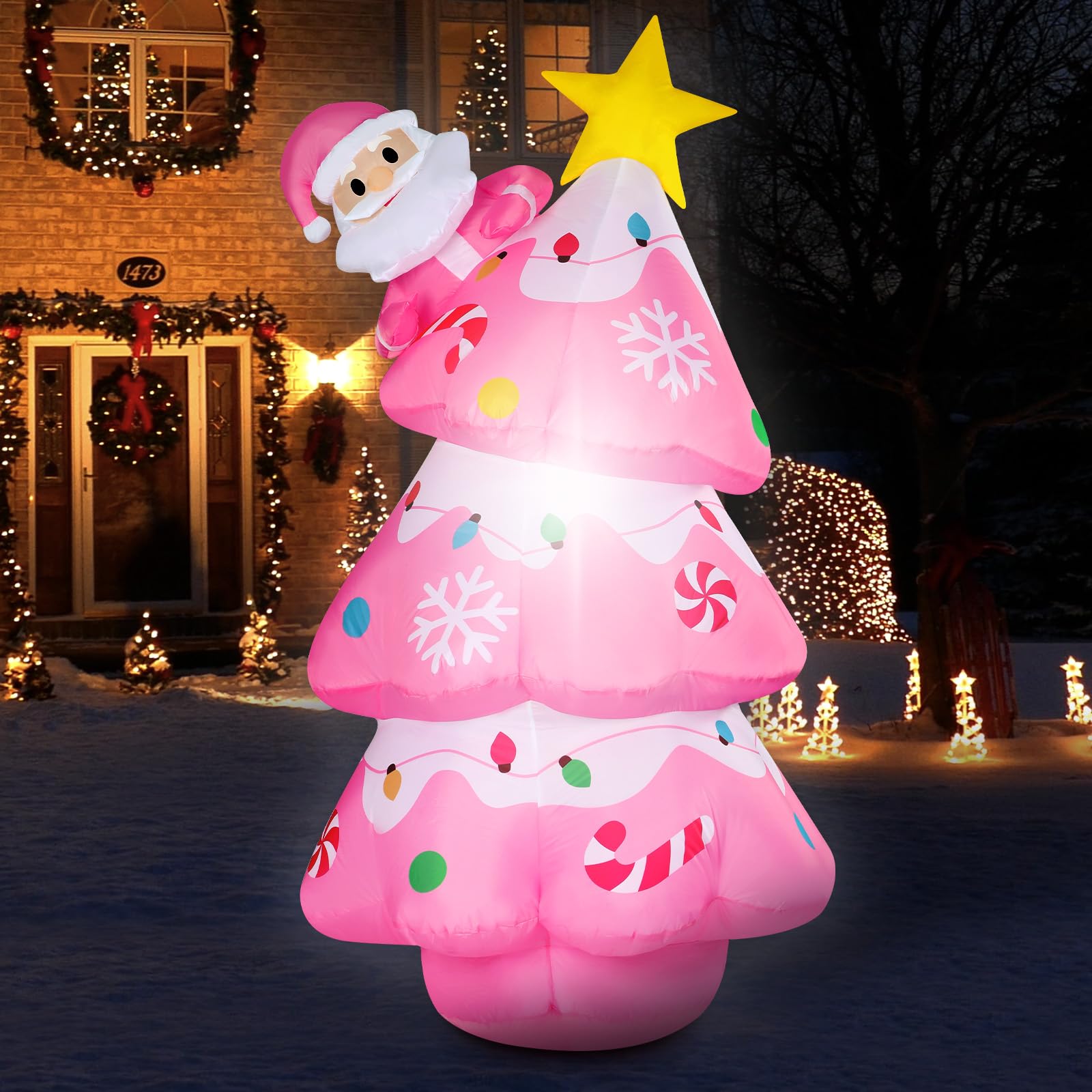 Amazon.com: Kitticcino 5.6FT Christmas Tree Inflatable Outdoor ...