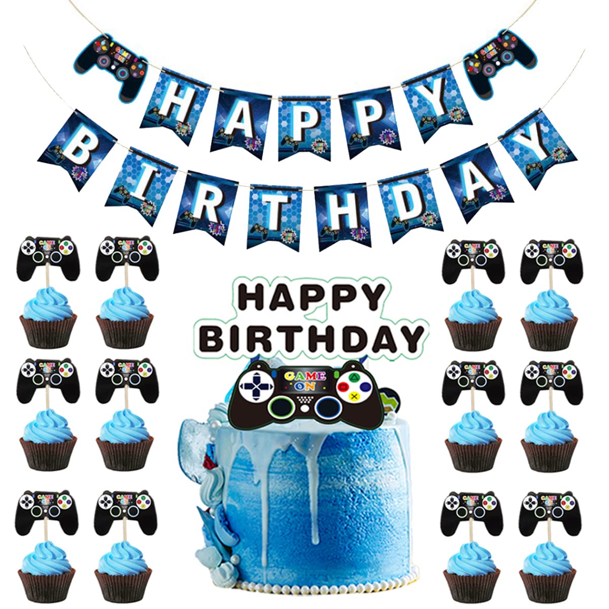 Buy Video Game Party Supplies - Blue Video Game Party Game Controller ...