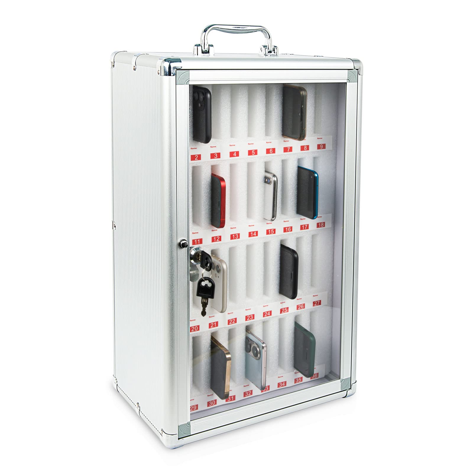 Amazon.com: ajee 36 Slots Cell Phone Cabinet Silver Aluminum Alloy ...