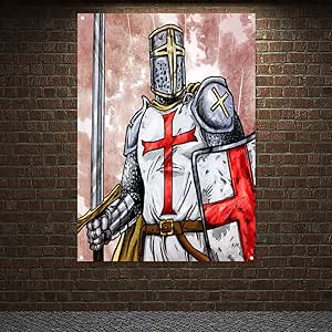 Amazon.com: Knight Templar Order Flag Wall Hangings Painting Crusader ...