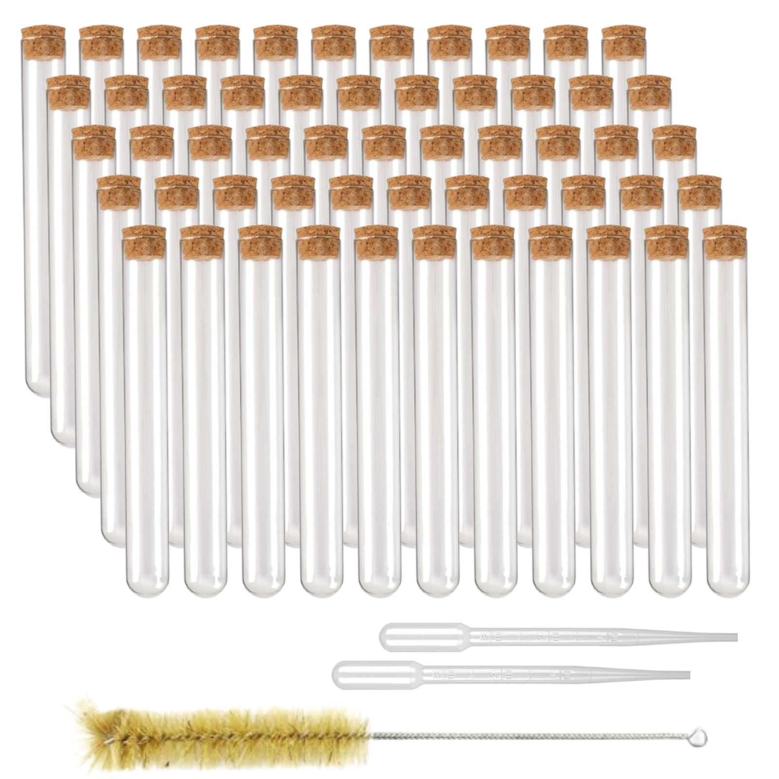 SPYLX Test tubes (Borosilicate glass) 15x150mm (15ml) with Cork ...