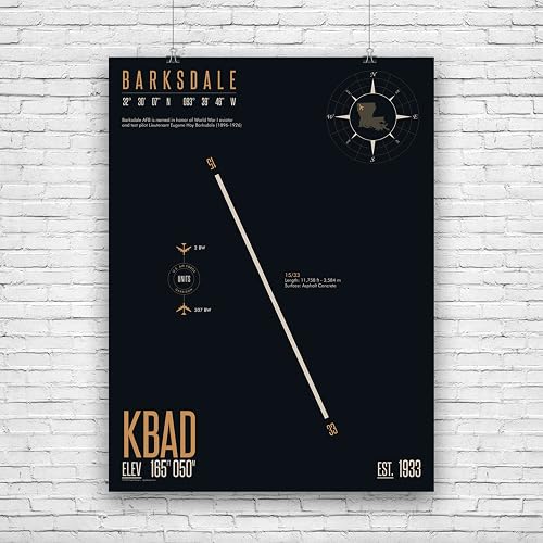 Barksdale Air Force Base KBAD - Military Runway Print - Military Base ...