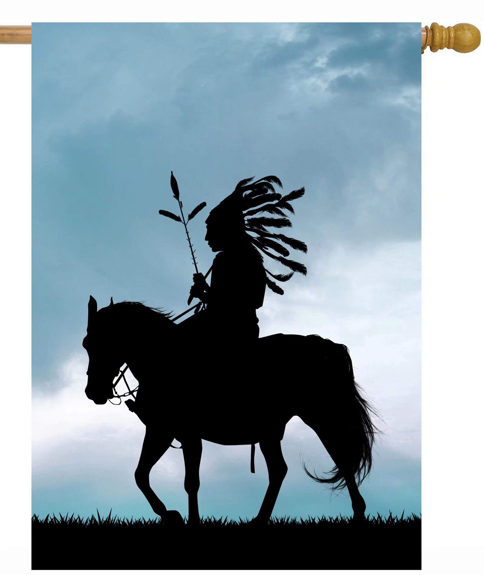 Native American On Horse Silhouette
