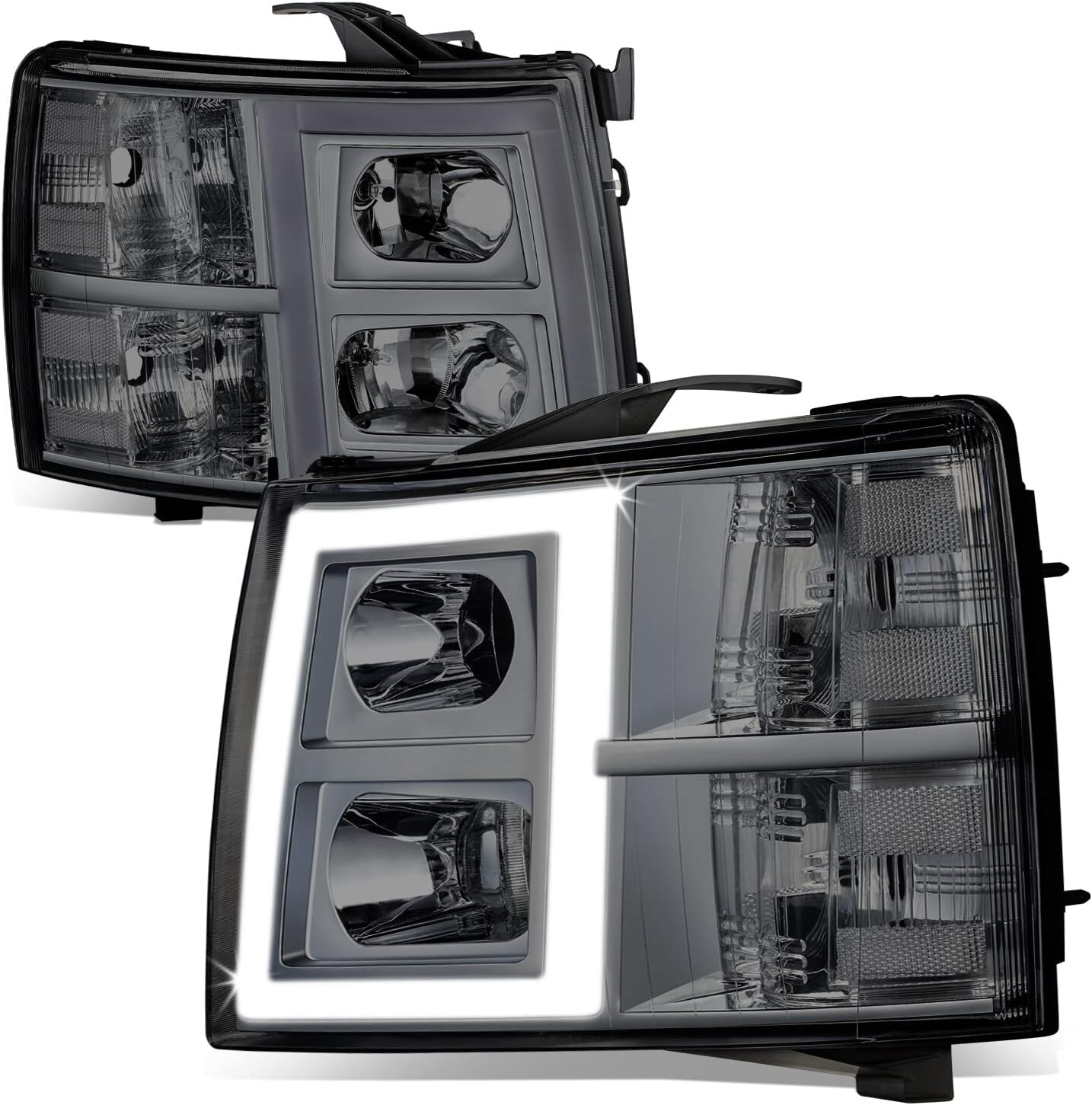 Amazon.com: DNA MOTORING HL-HPL-CSIL07-G5-SM-CL1 Pair of LED DRL ...