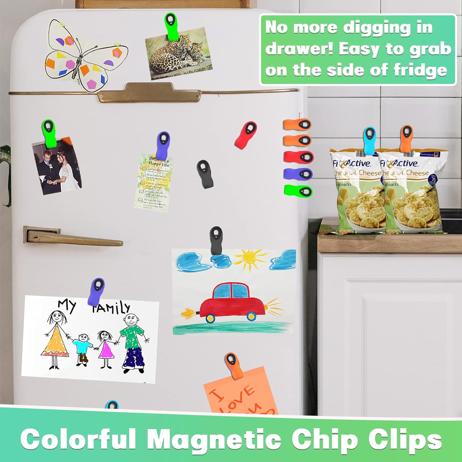 Paquete de 12 clips magnéticos para bolsas, clips para bolsas de ...