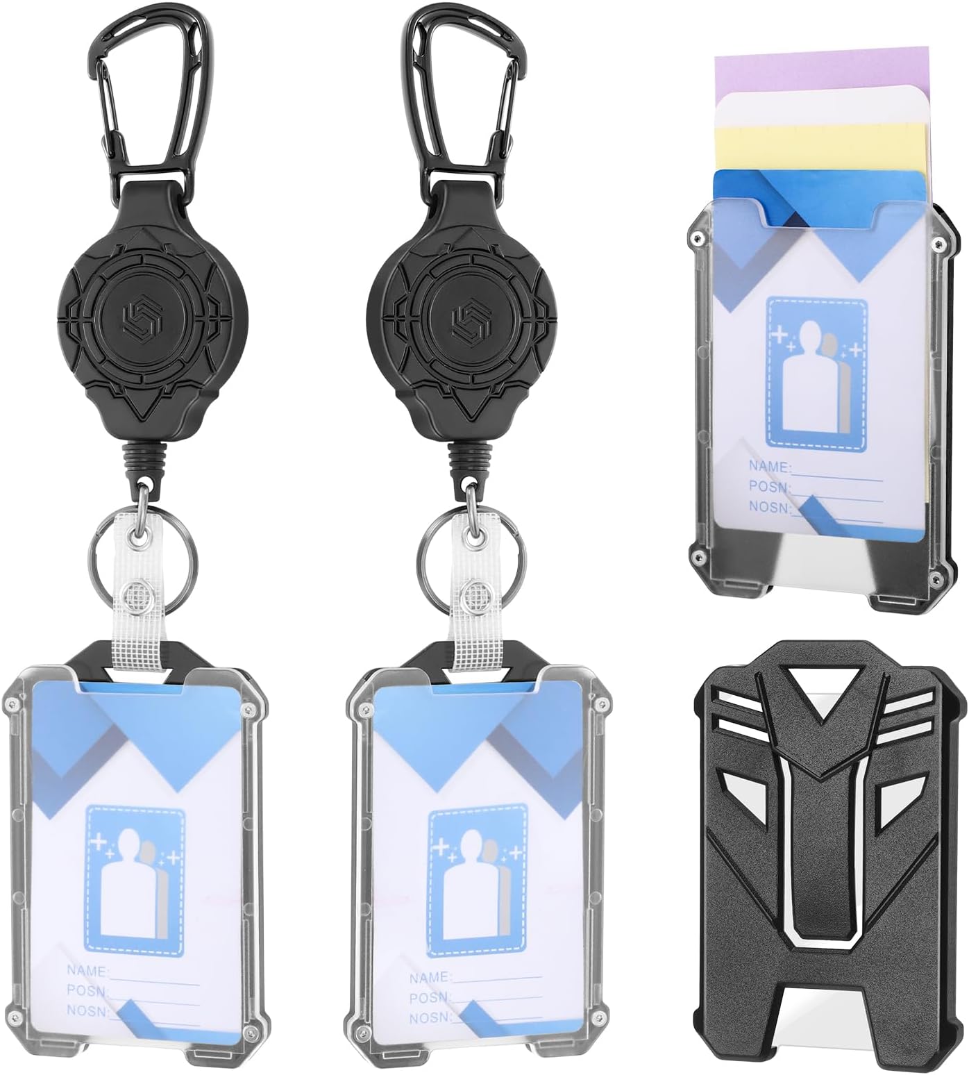 Amazon.com : Badge Holder Retractable Clip Heavy Duty Carabiner Badge ...