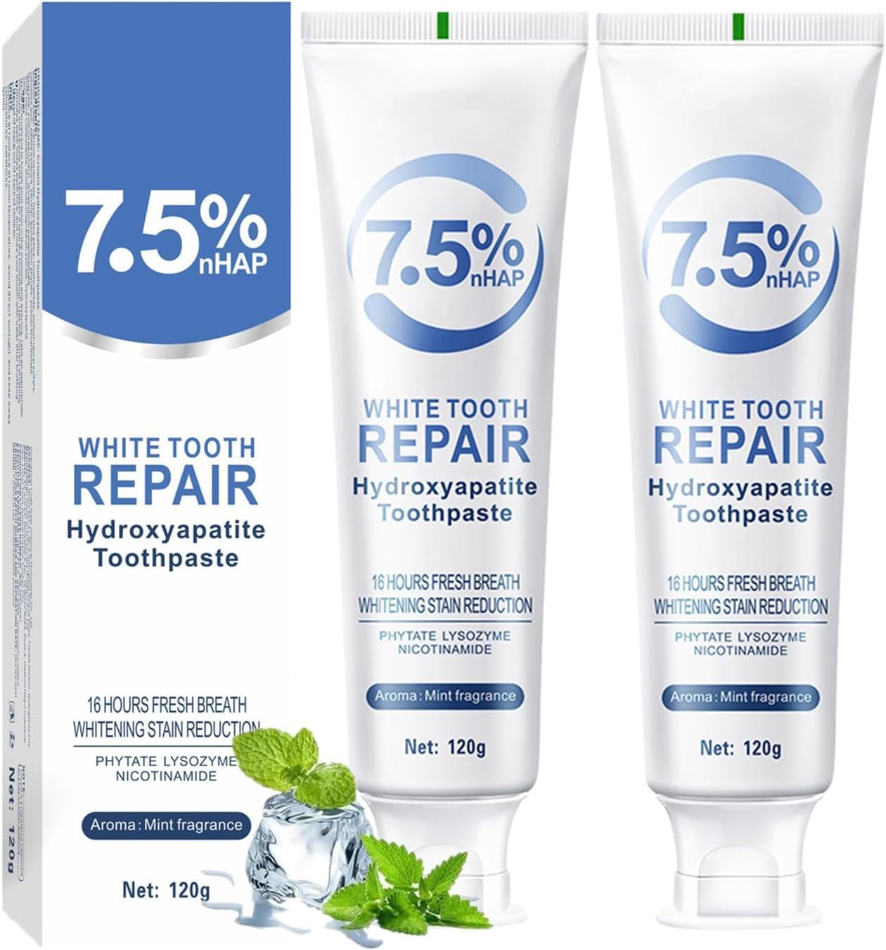 Hydroxyapatite Toothpaste for Enamel Protection, Fluoride-Free Formula ...