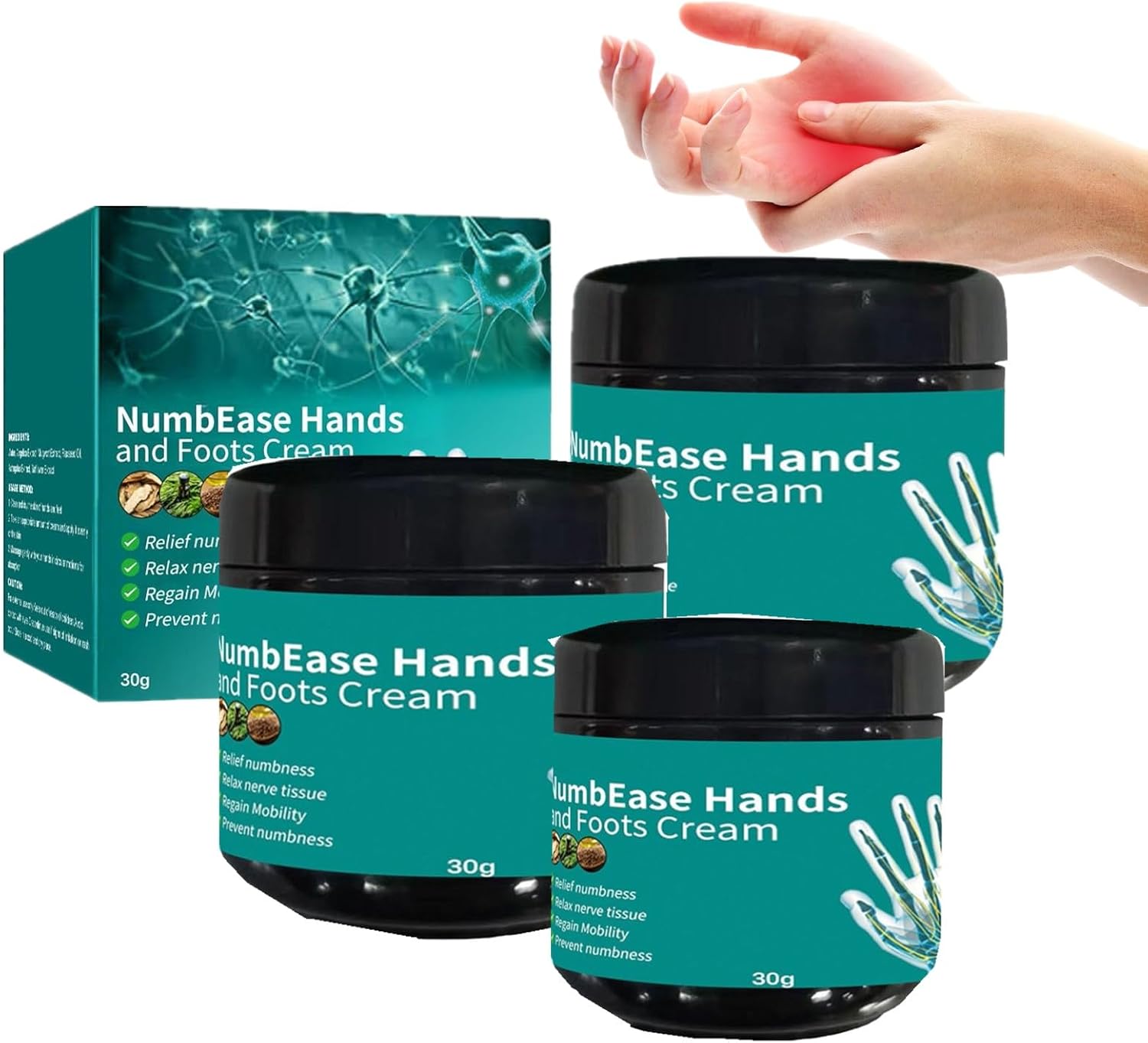 Nerve Pain Relief Cream for Hands & Feet - Natural Neuropathy Support ...