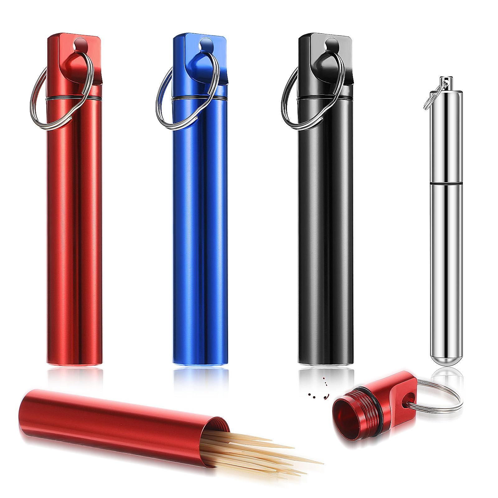 Amazon.com: Gjinxi Portable Toothpick Holder 4PCs, Metal Toothpicks ...