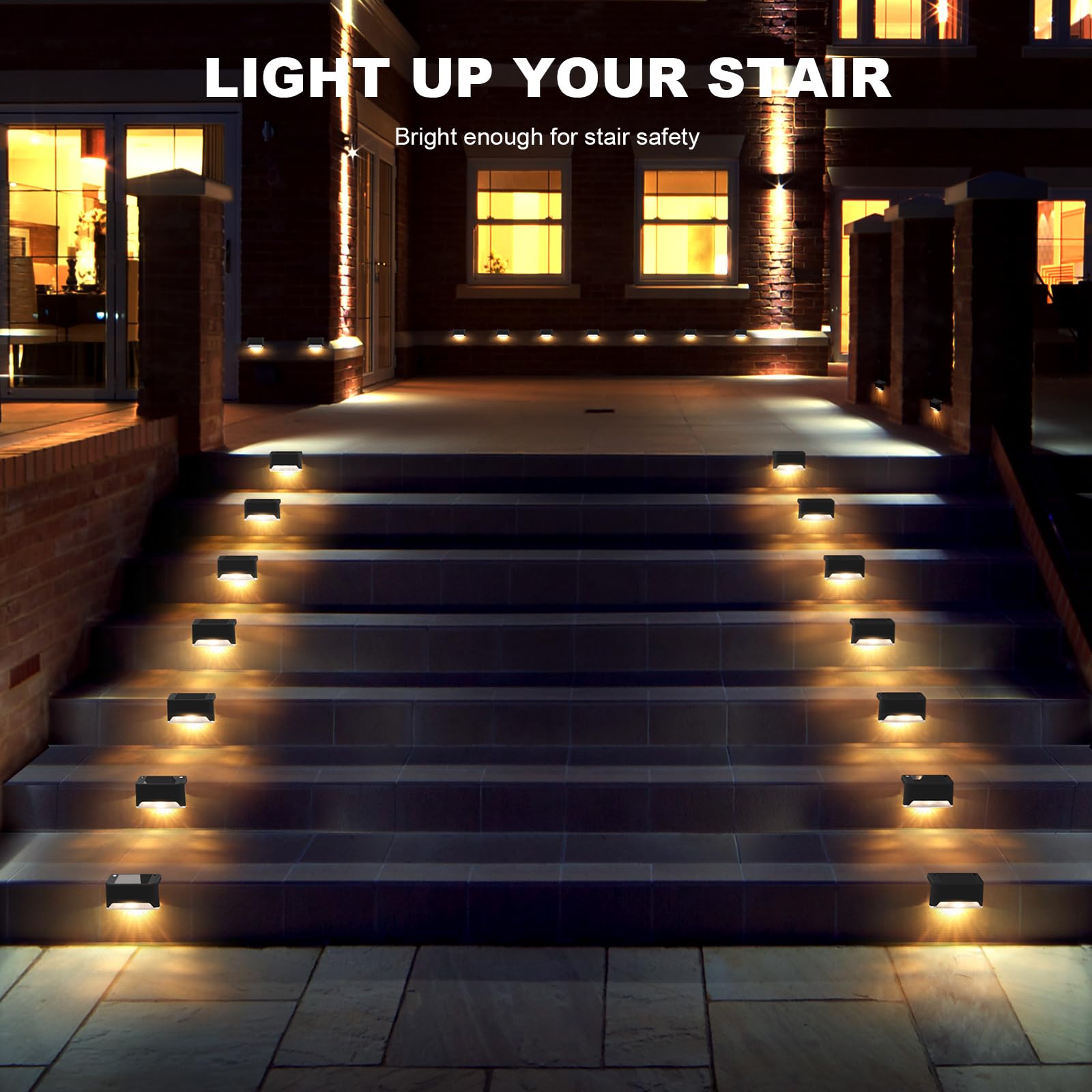 Snapklik.com : Pearlstar 16 Pack Solar Step Lights,Solar Deck Railing ...
