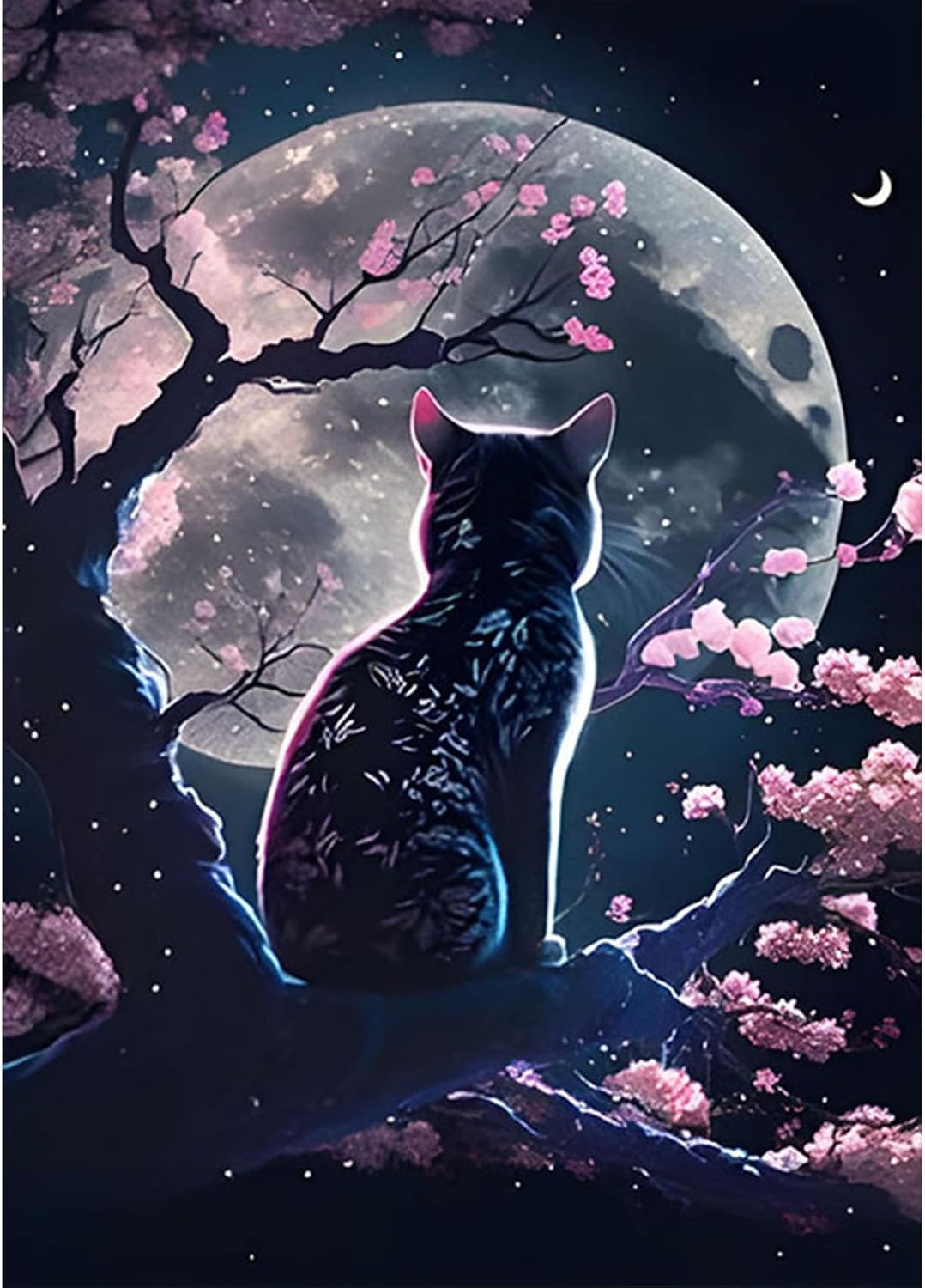 Amazon.com: SENQAO Cat Diamond Art Painting Kits for Adults - Cat Full ...