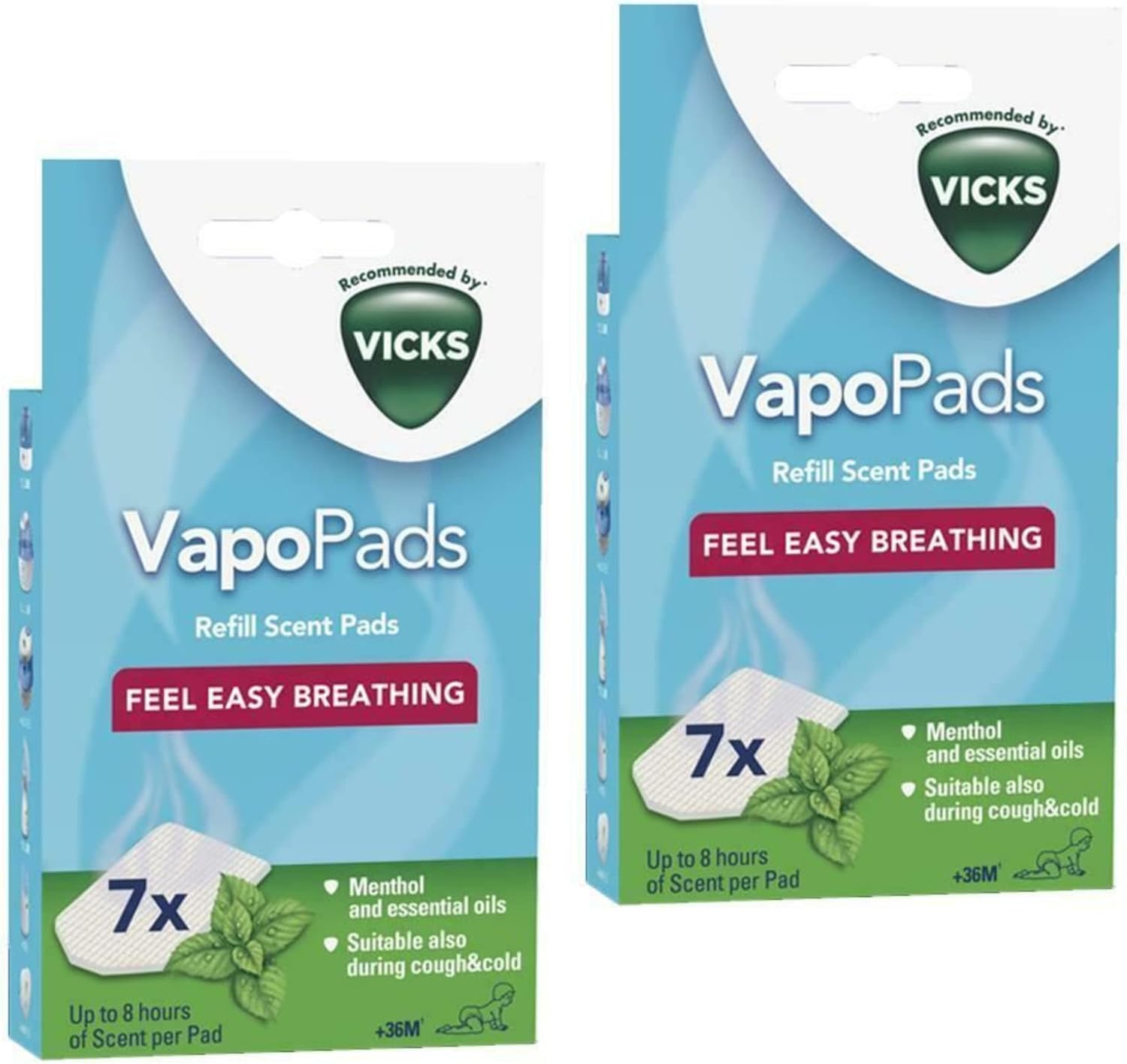 2 x Vicks Comforting Soothing Menthol VapoPads 2 Packs of 7 = 14 Pads ...