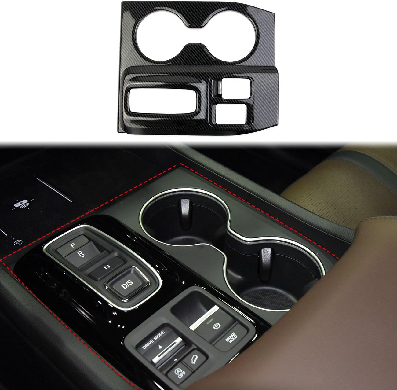 Amazon.com: crosselec Carbon Fiber Center Console Dashboard AC Vent Air ...