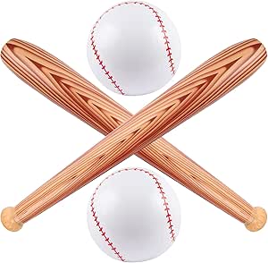 Amazon.com: EVERMARKET 4 Pcs Inflatable Baseball and Baseball Bat,Blow ...