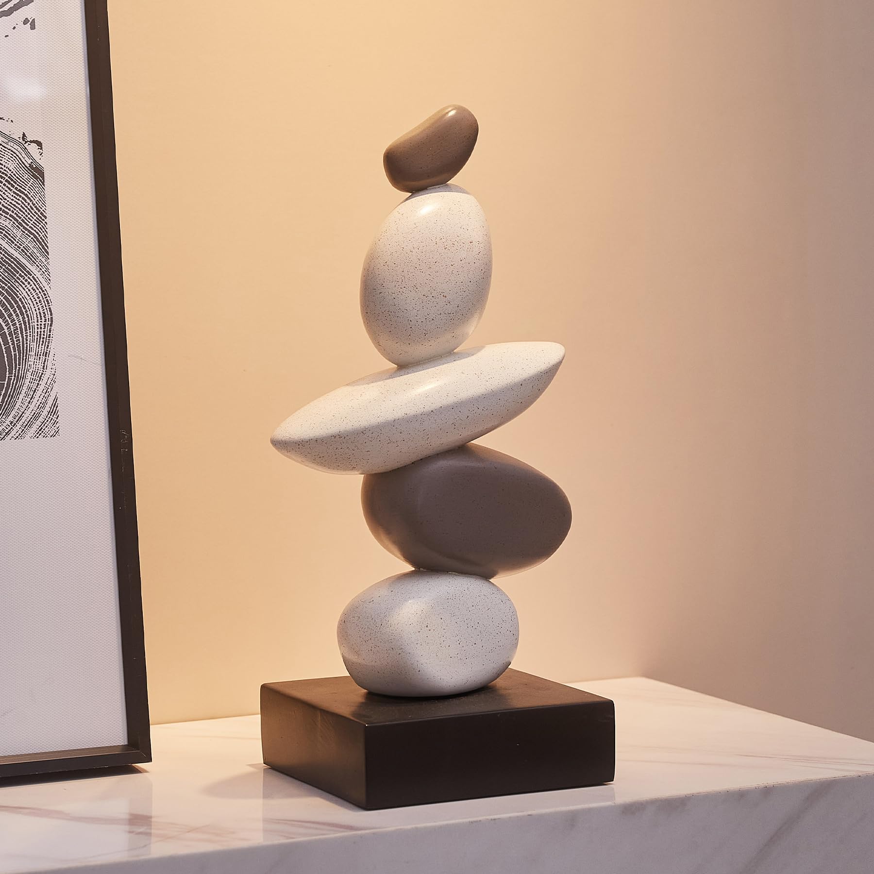 Amazon.com: FJS Sandstone Statue Home Decor for Living Room, Modern ...