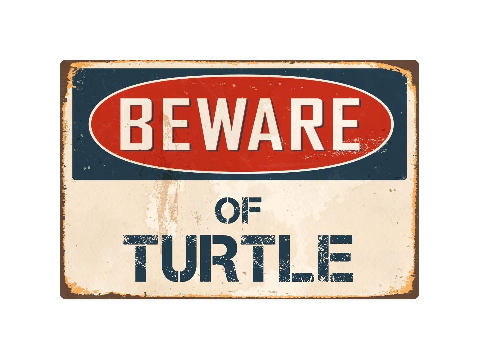 Amazon.com: Cortan360 Beware of Turtle 1 8" x 5" Vintage Retro Sign ...