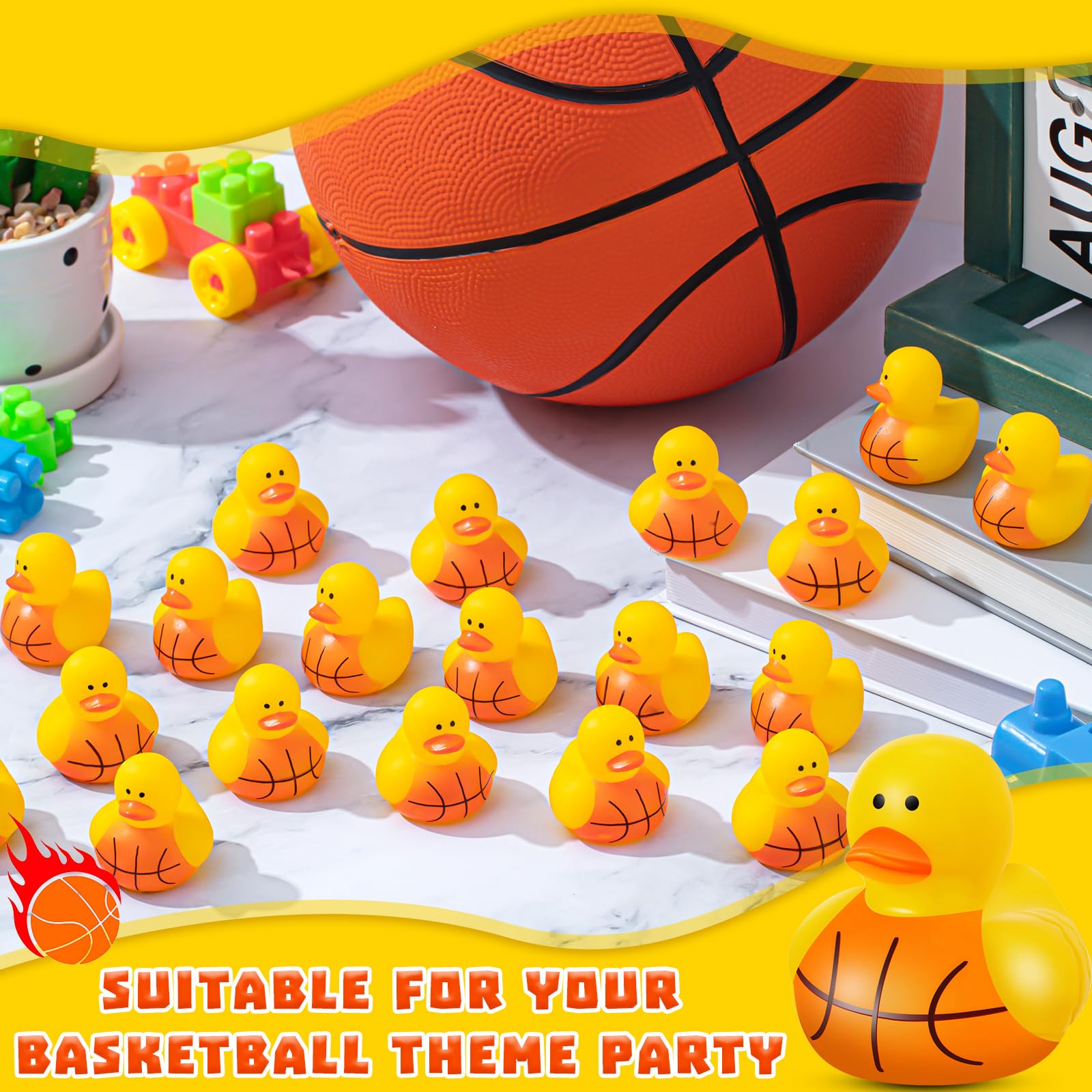 Snapklik.com : DEEKIN 24 Pieces Basketball Mini Rubber Duckies Bulk ...