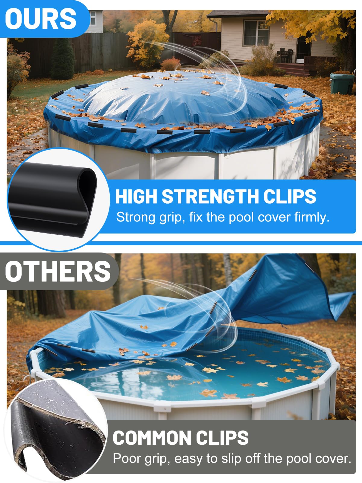 Snapklik.com : 32 Pcs 4.7" Winter Pool Cover Clips - Pool Closing Kit ...