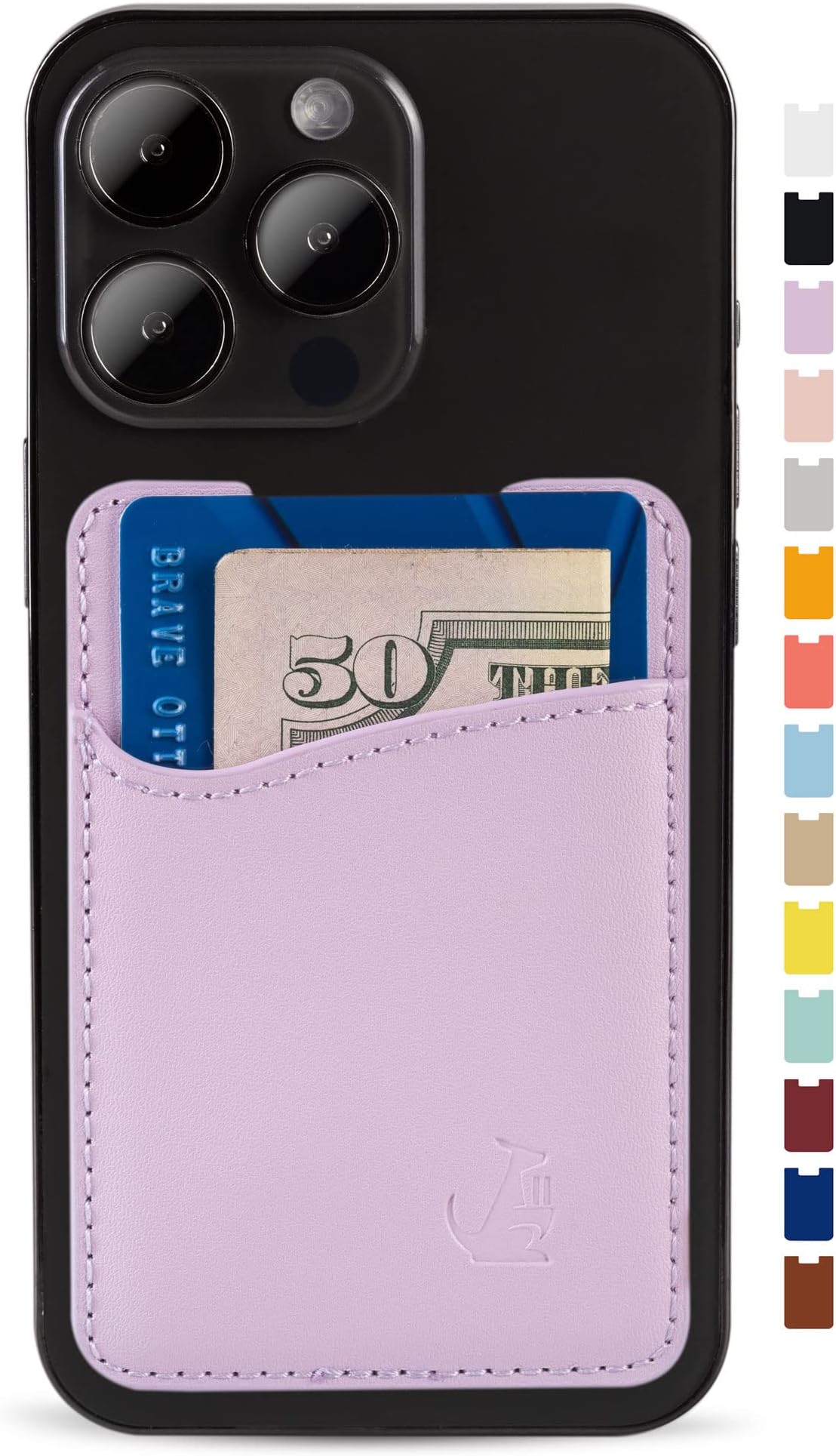 Amazon.com: Premium Leather Phone Card Holder - Stick On Wallet for ...