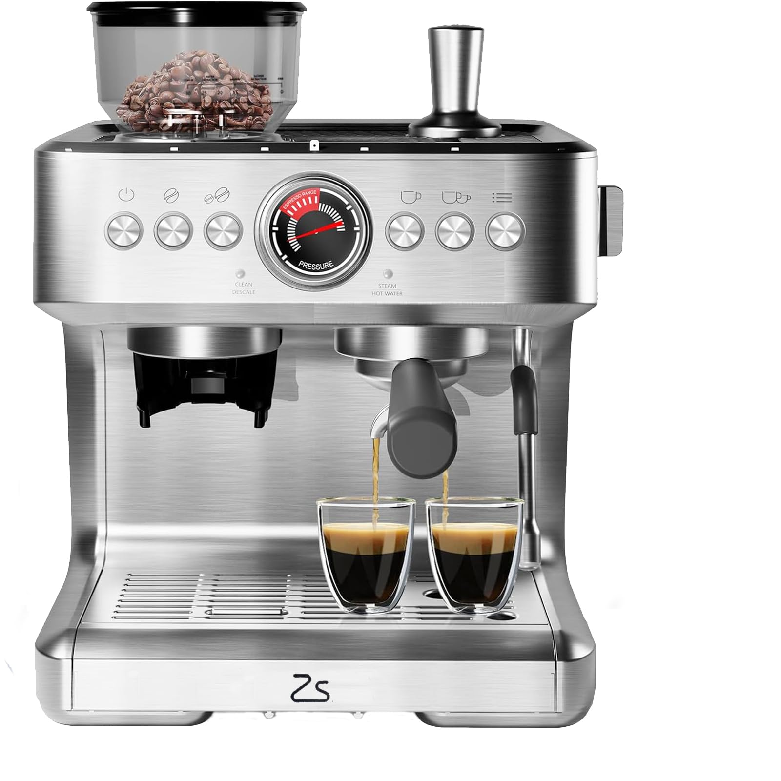 Amazon.com: GlowSol Espresso Machine with Bean Grinder, Semi Automatic ...