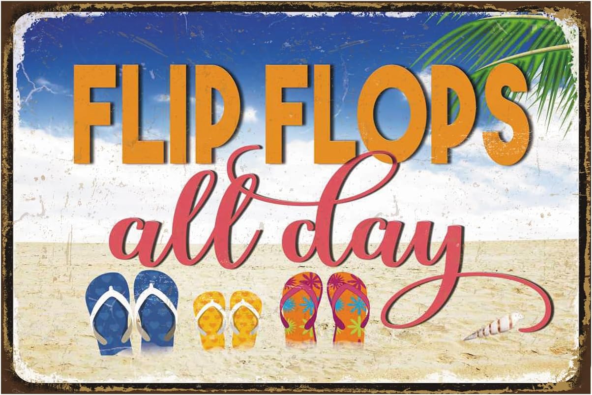 Amazon.com: Retro Funny Tin Sign Metal Poster Vintage Beach Wall Décor ...