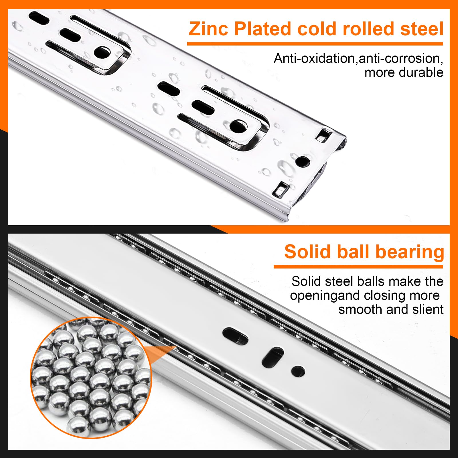 Snapklik.com : JI2OOYI 20 Inch Soft Close 3 Fold Full Extension Ball ...