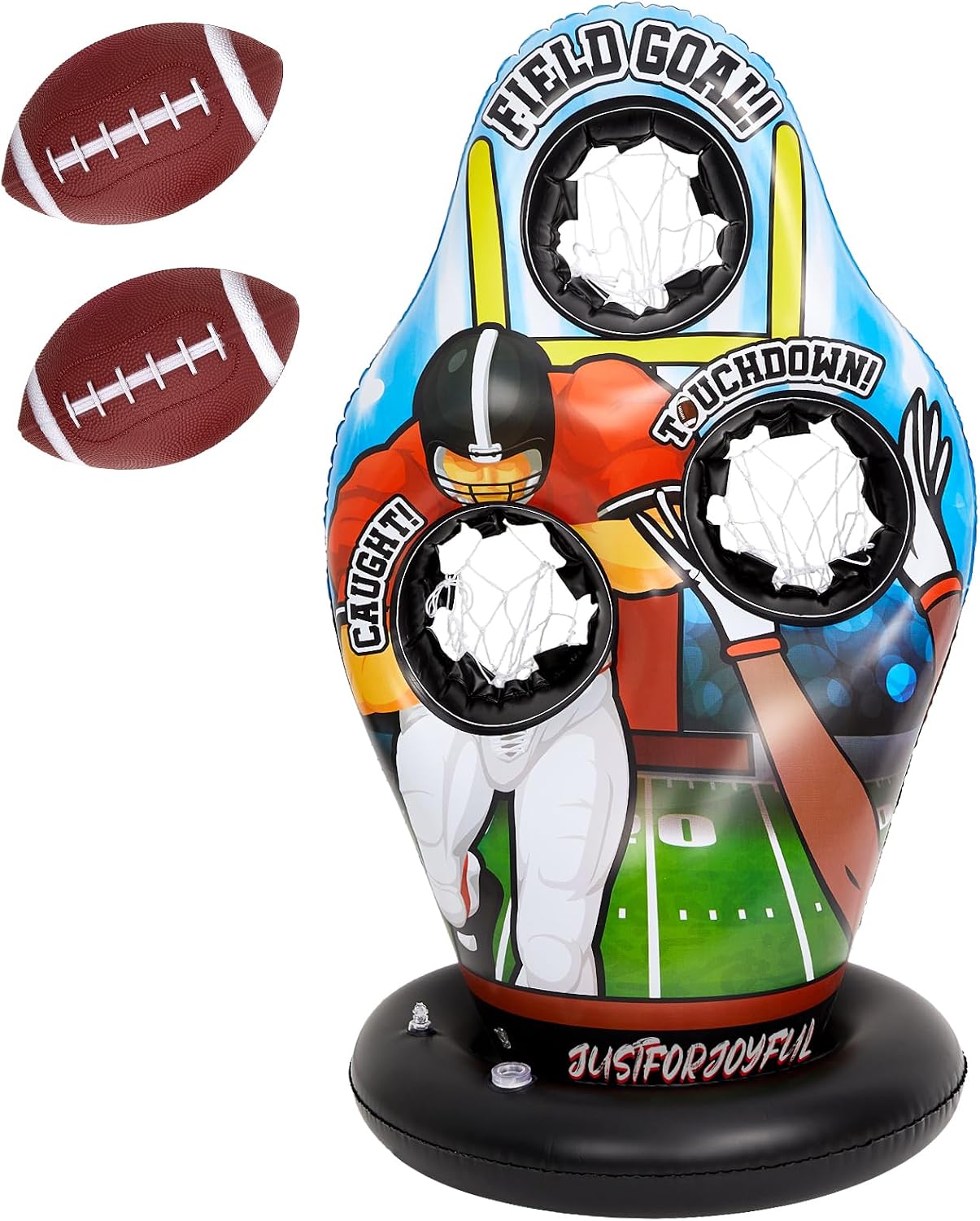 Inflatable Football Target Toss Game with Mini Footballs for Kids ...