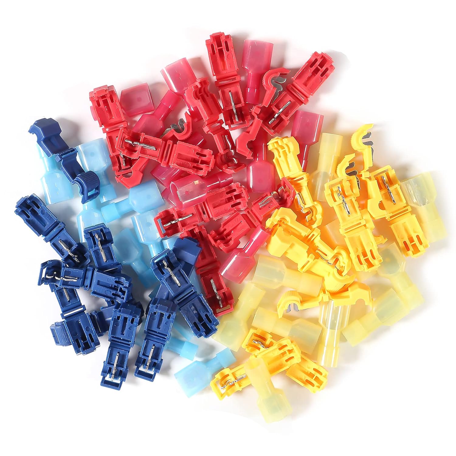 Diitao 60 Pcs/30 Pairs T Tap Wire Connectors 22-10 AWG Kit Quick Splice ...