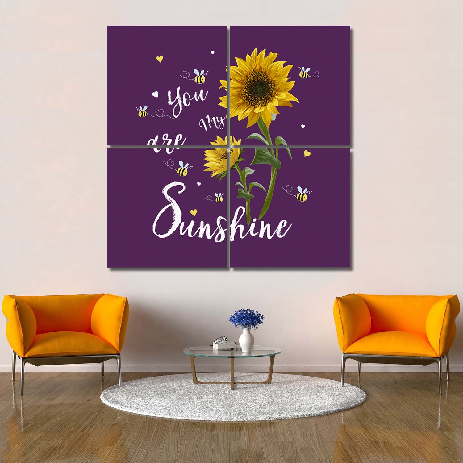 You Are My Sunshine Wall Art Purple