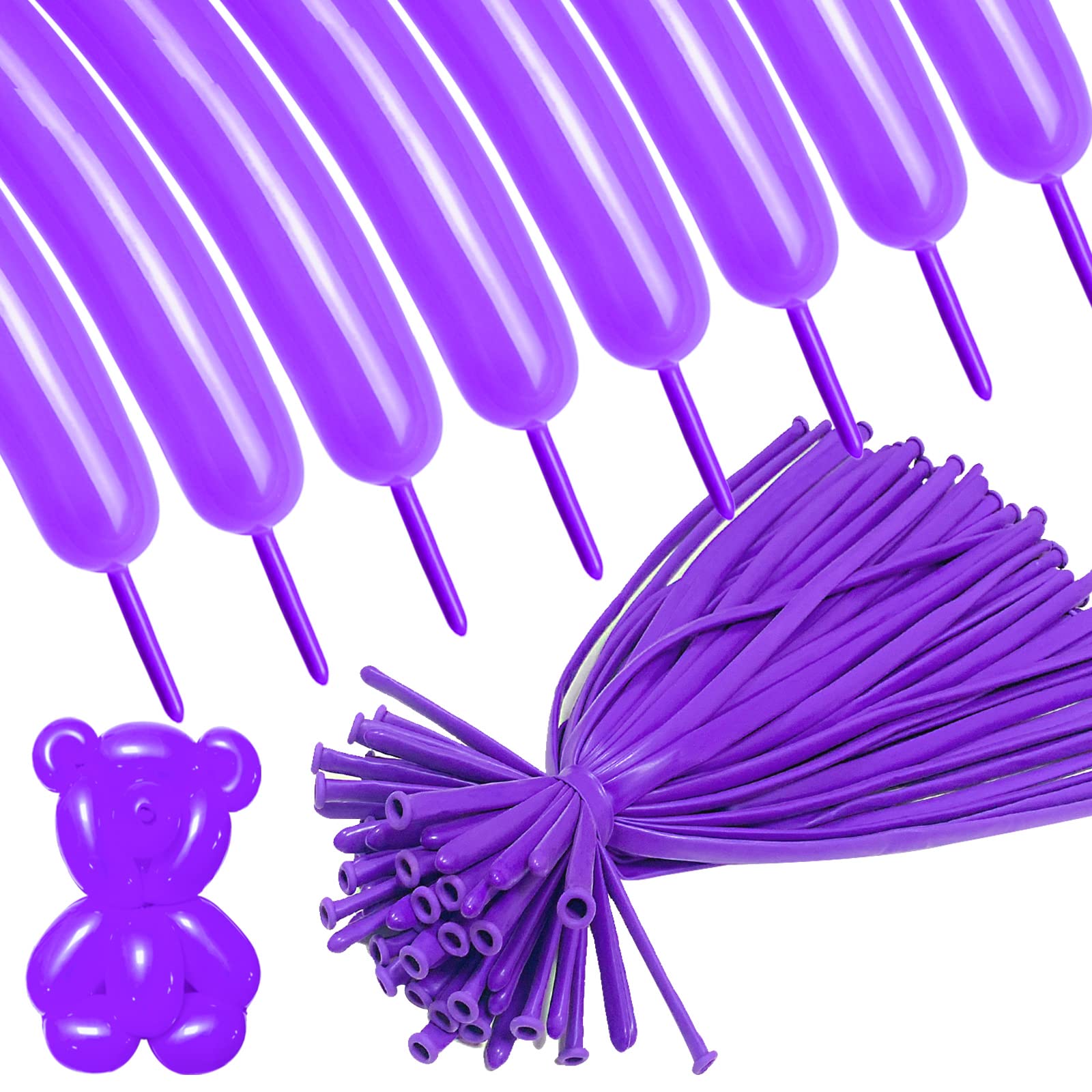 Amazon.com: Purple 260 long Balloons 100 Pack Purple Modeling Long ...
