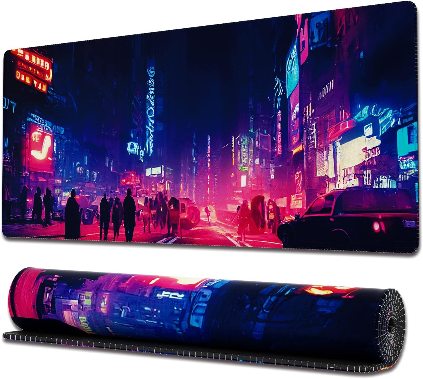 Amazon.com : Imegny Neon City Desk Mat,Anime Mouse Pad Gaming Mouse Mat ...