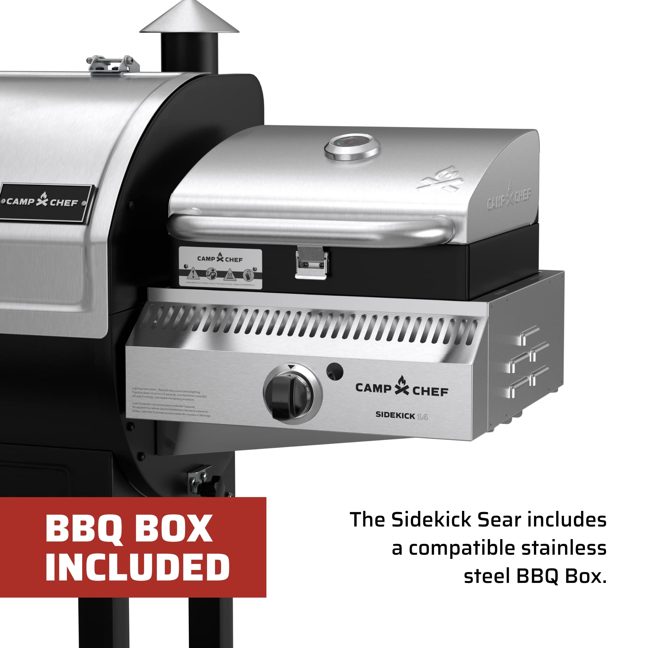 Camp Chef Sidekick Sear - Includes BBQ Box for Pellet Grill - Accessory ...