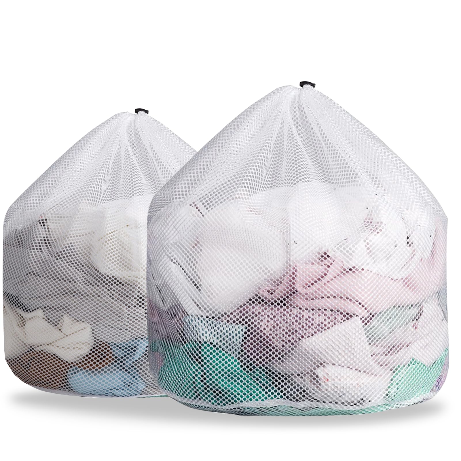 2 Pcs Mesh Laundry Bag Drawstring Net Laundry Bag for Washing Machine ...