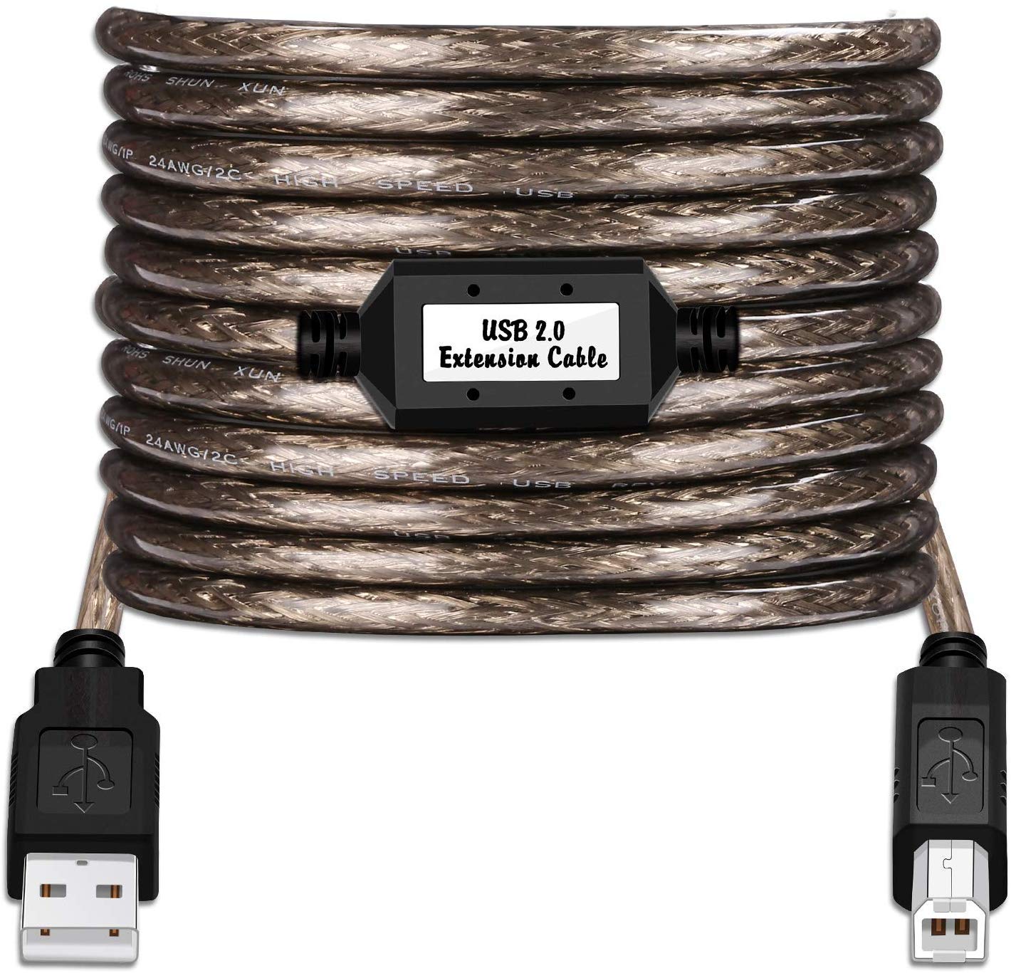 Amazon.com: LDKCOK Active USB 2.0 Printer Cable 50ft - A-Male to B-Male ...