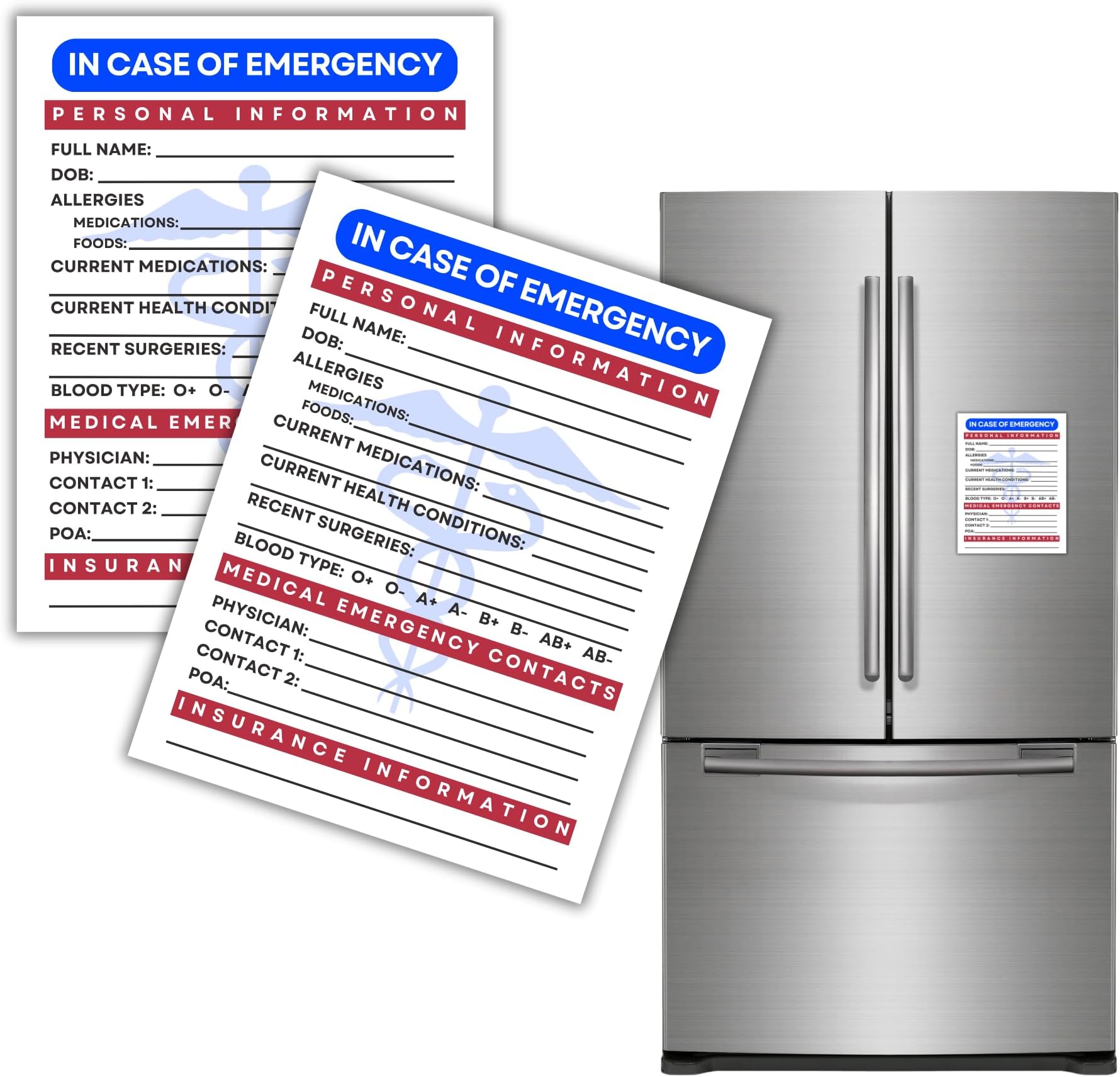 Amazon.com: ICE Medical Card for Refrigerator in Case of Emergency ...