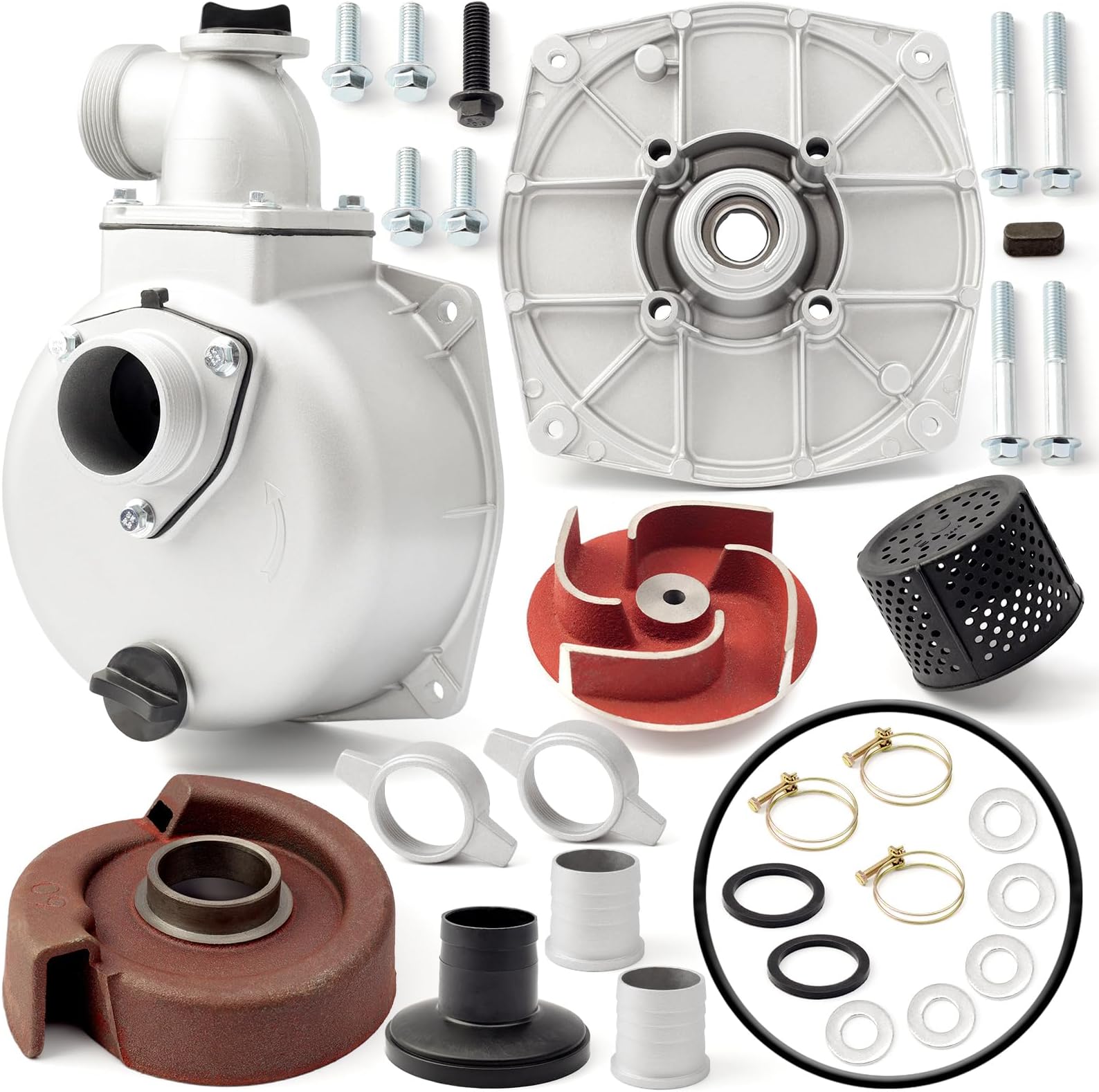 Amazon.com : 2'' Semi-Trash Water Pump for Straight Keyed Shafts ...