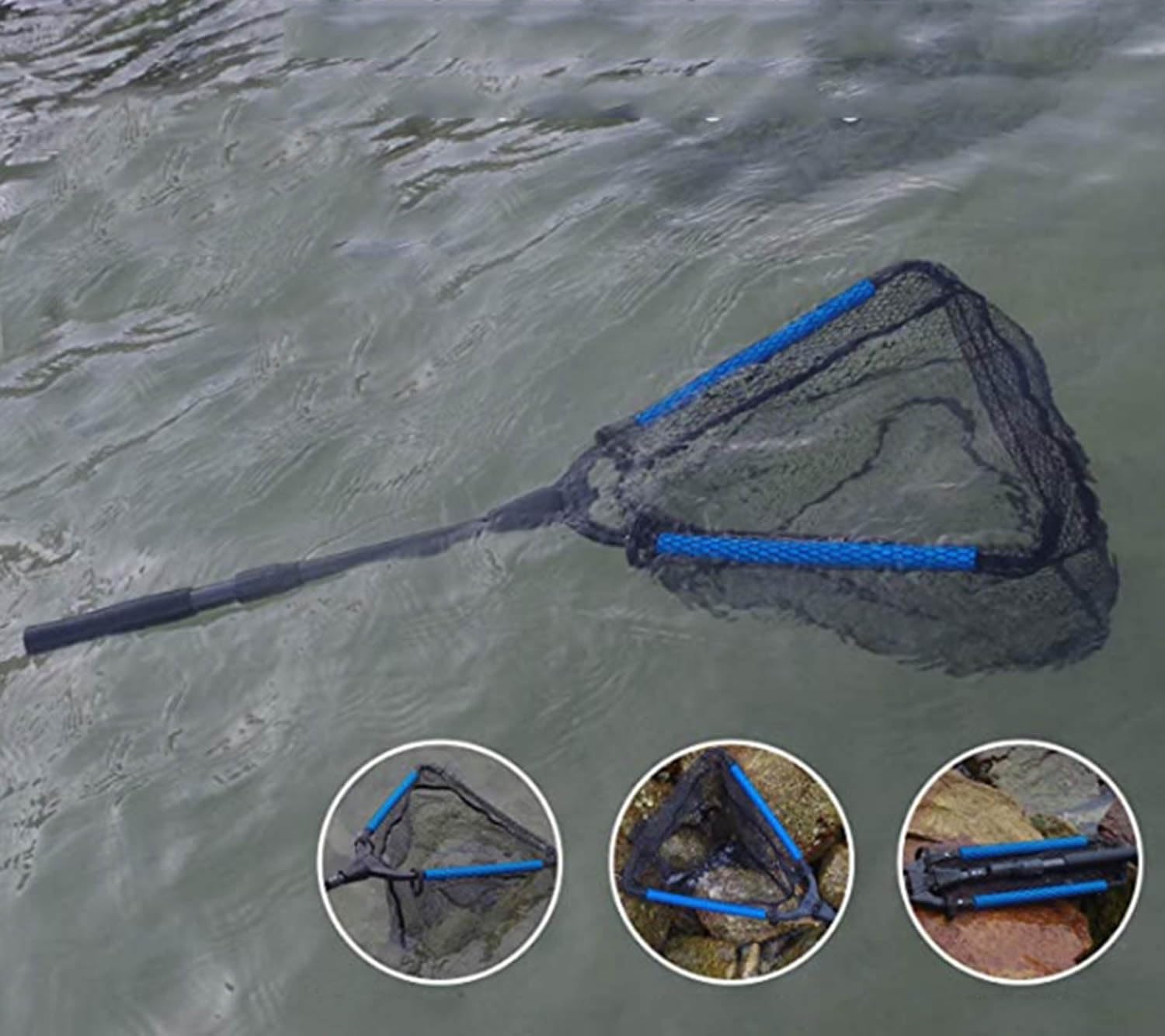Fish Net Floating Fishing Net With Telescopic Handle - Rubber Mesh For ...