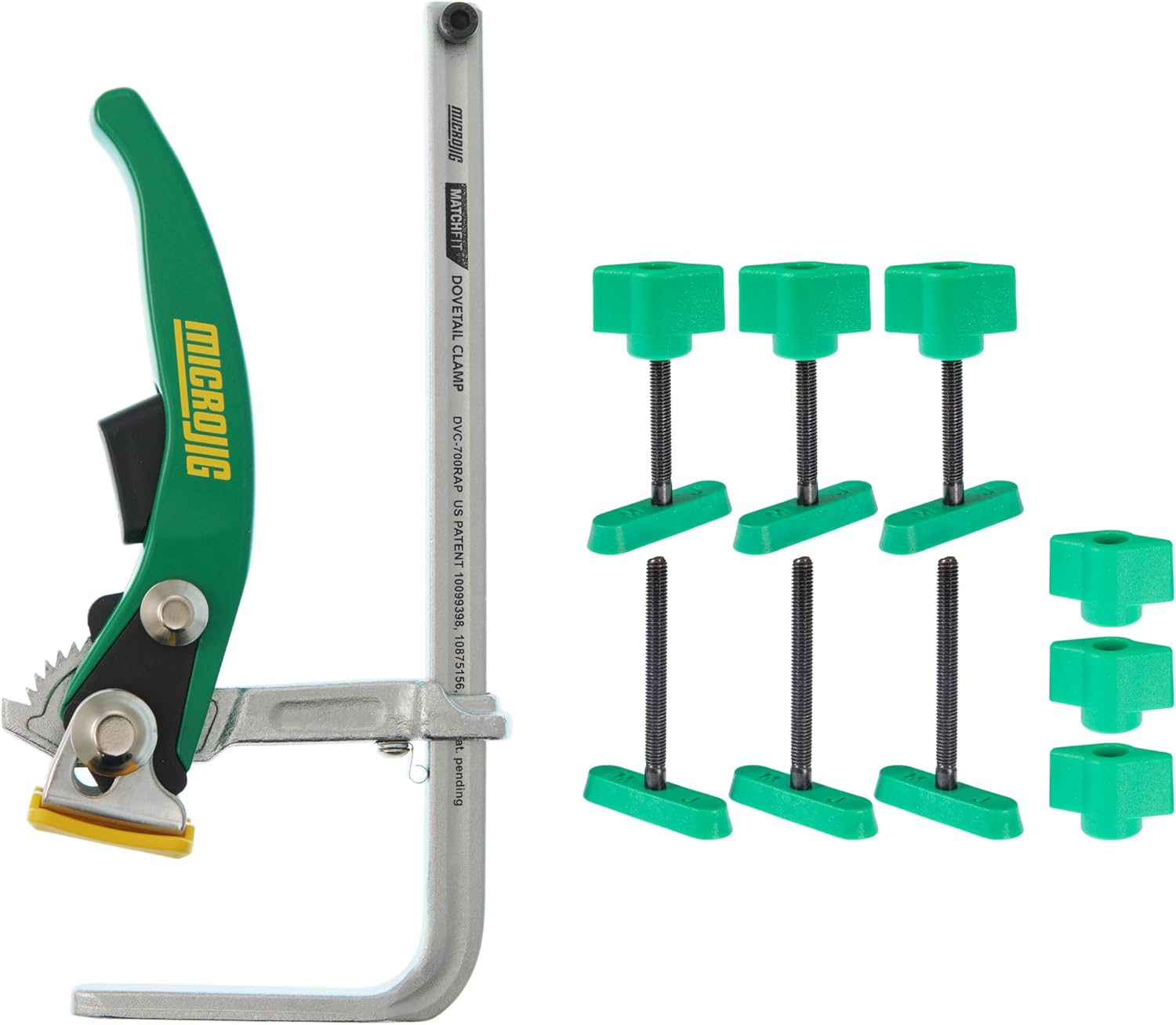MICROJIG Matchfit Ratchet Clamp & 2" Dovetail Track Hardware (6-PACK ...