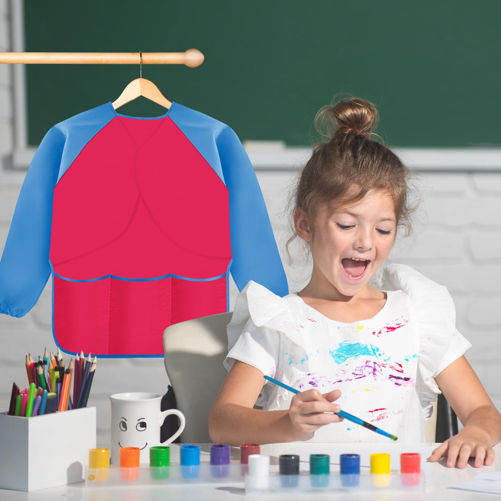 Snapklik.com : Kids Art Smock, Waterproof Long Sleeve Smocks For Kids 3 ...