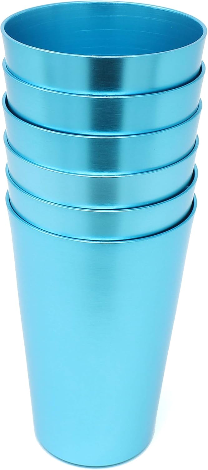 Vaso de aluminio reutilizable de 16 onzas, color anodizado brillante ...