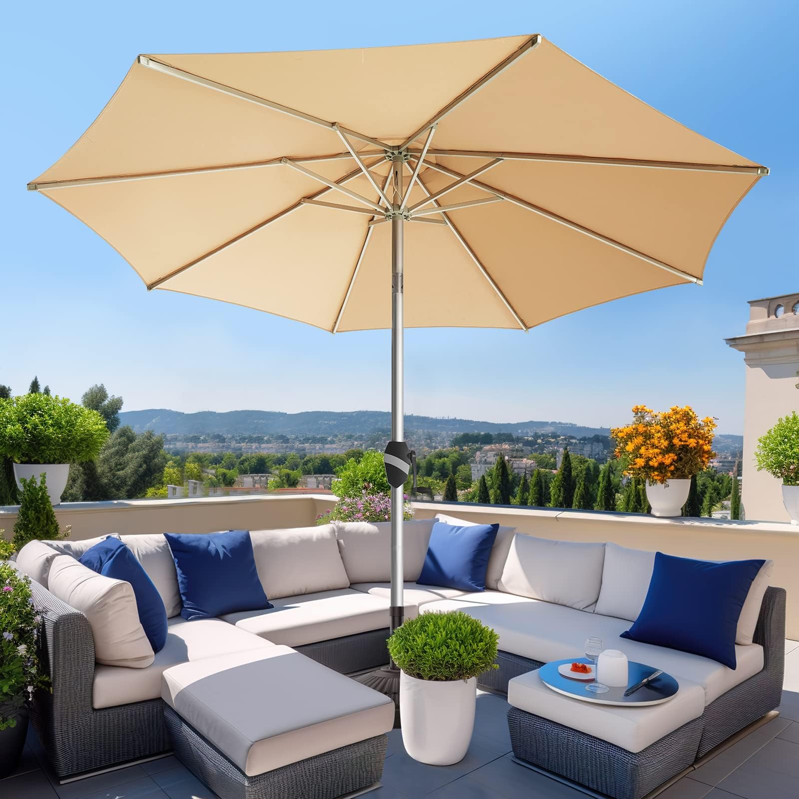 Amazon.com : Grand patio 11 FT Patio Umbrella, Outdoor Umbrella with 6 ...
