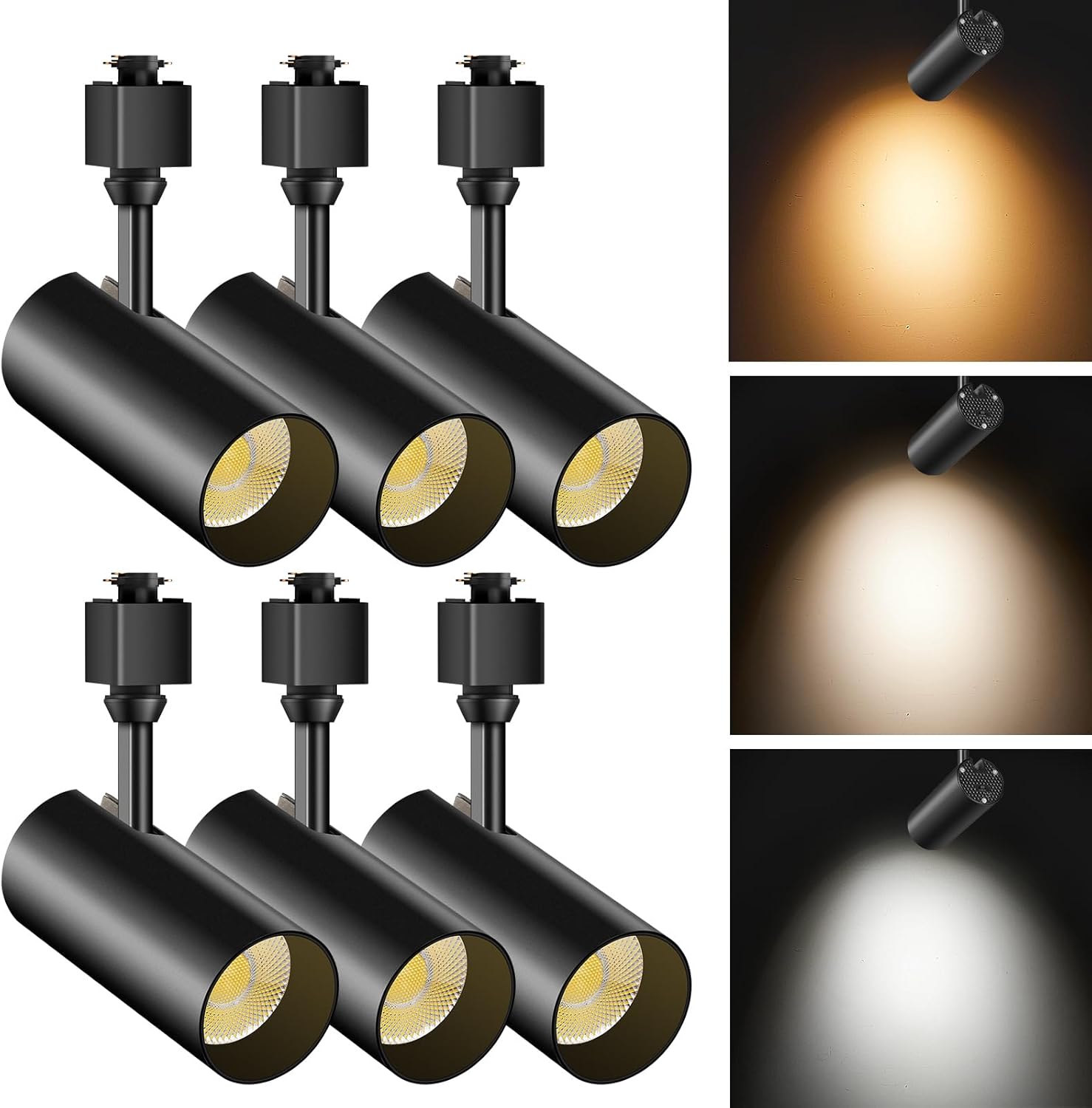 OTeedo 6 Pack 20W Track Lighting Heads,LED Dimmable H Type Track ...
