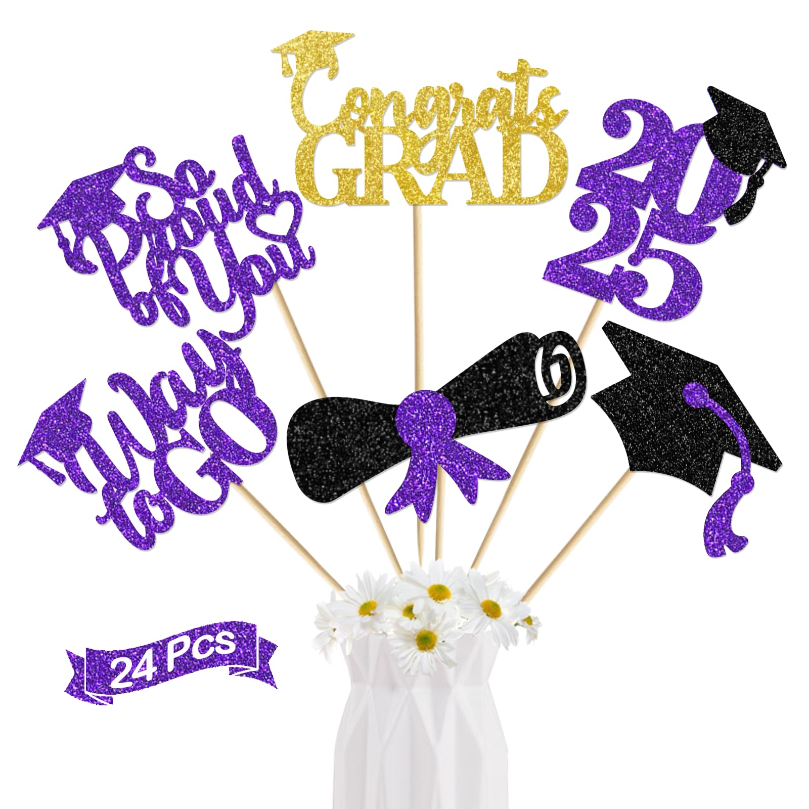 Purple Graduation Centerpieces