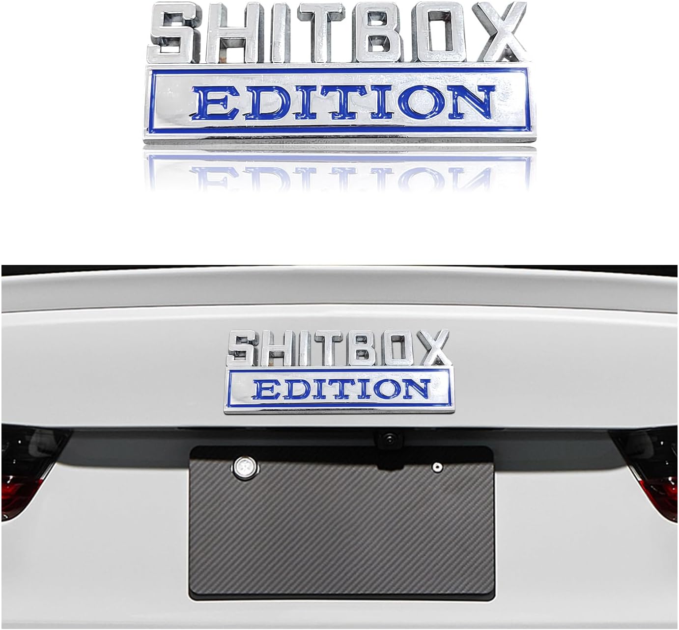 SHITBOX Edition Emblem Car Decal, 3D Metal Auto Front Hood Letter Badge ...