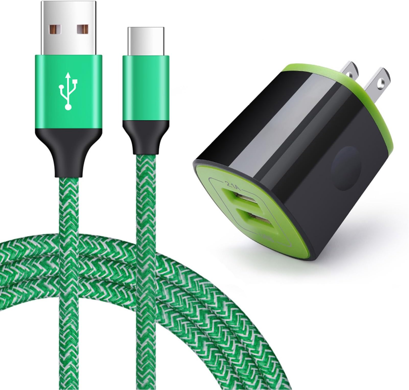 Amazon.com: 2.1A USB Charging Block Brick Box Cube+6ft Type C Fast ...