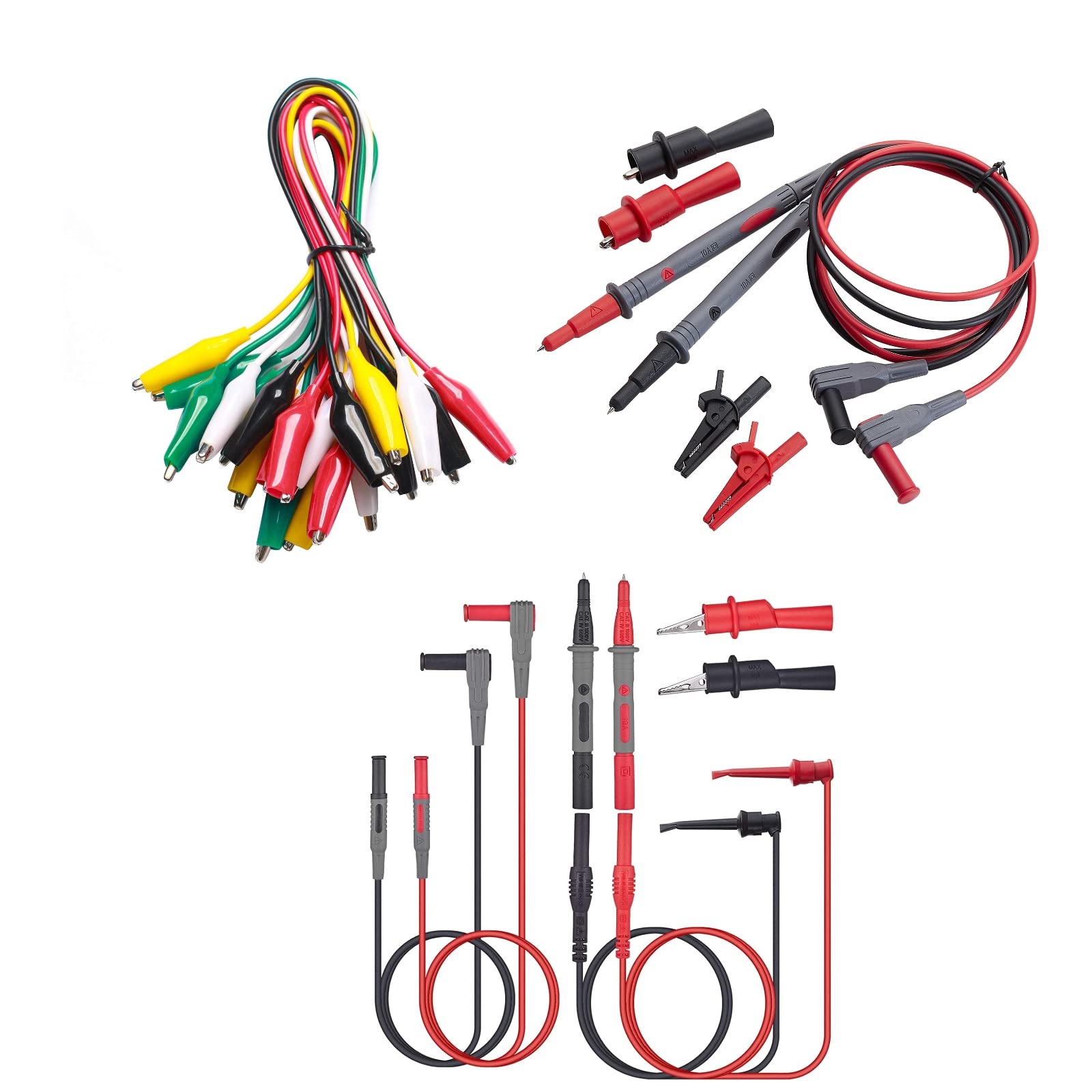 WGGE WG-026 10 Pieces and 5 Colors Test Lead Set & WG-011 Test Lead and ...