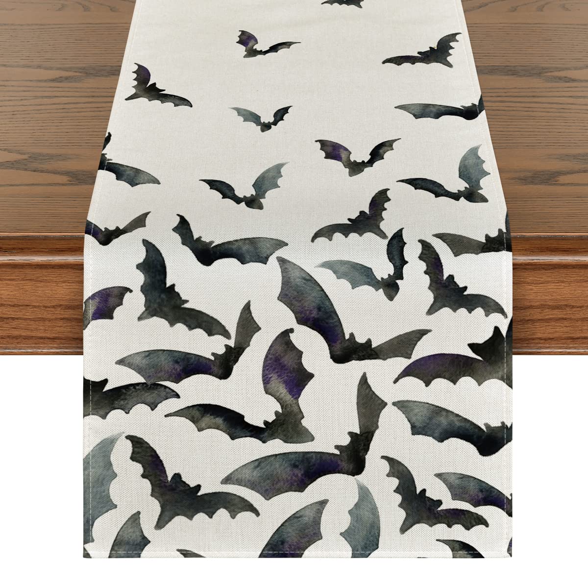 Amazon.com: Artoid Mode Silhouette Black Bats Halloween Table Runner ...